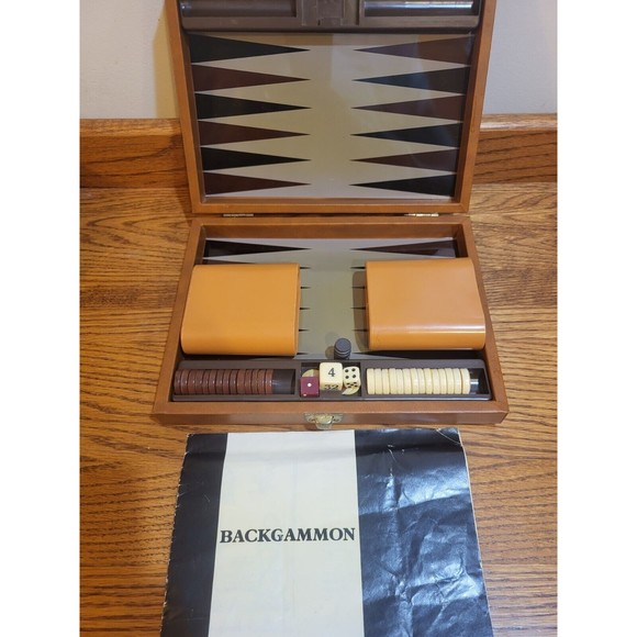 Toys | Vtg Travel Suitcase Backgammon Set Faux Leather Case Missing 2 ...